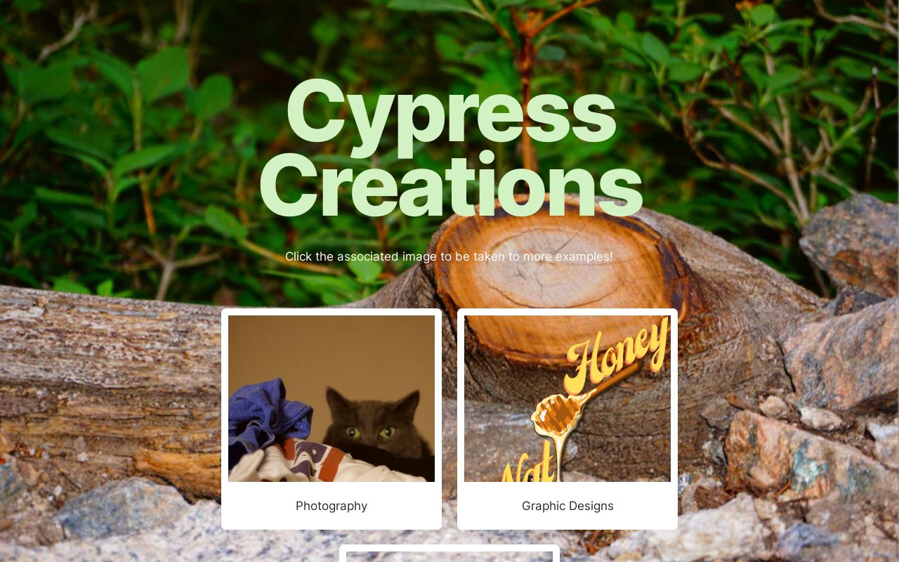 Cypress Portfolio Main Page